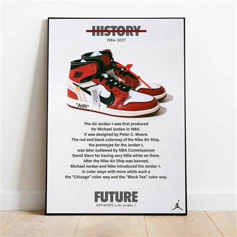 Nike Air Jordan 1 Poster Nike Wall Art Nike Print Vintage Ad Original