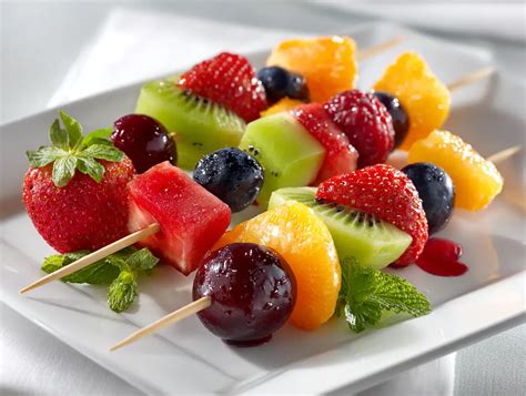 Fruit Kebabs Fresh Colorful And Healthy Party Snack