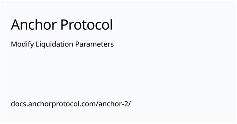 Modify Liquidation Parameters Anchor Protocol