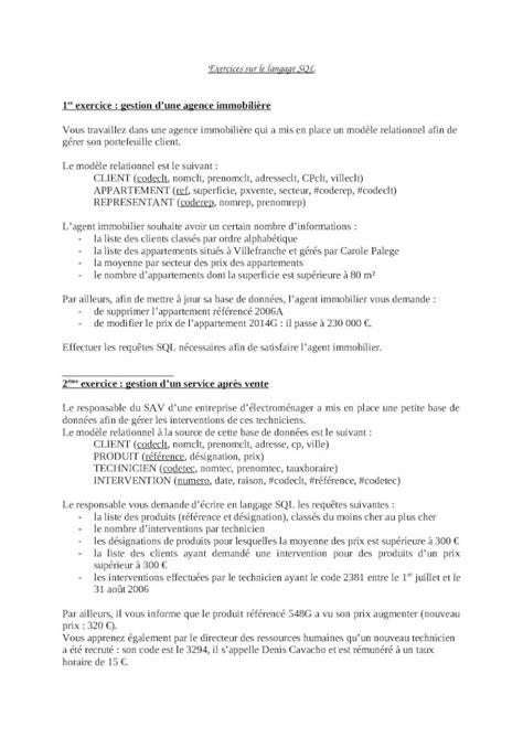 doc exercices sur le langage sql 2 dokumen tips