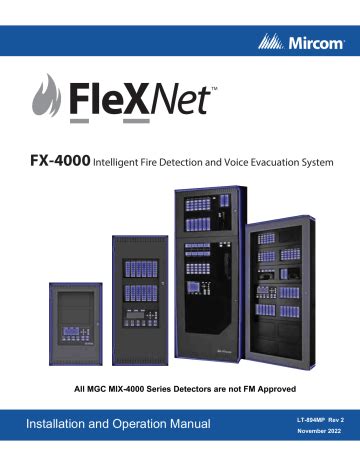 Mircom LT 894MP FleX Net FX 4000 Manual Manualzz