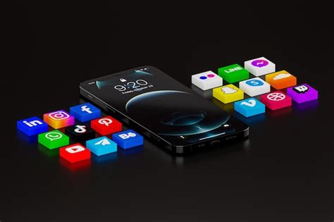 Premium Photo 3d Rendering Mobile Application Buttons On Floor Showing Next To Locked Mobile