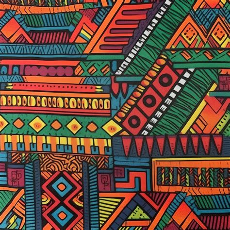 Premium Ai Image African Ndebele Pattern Fabric