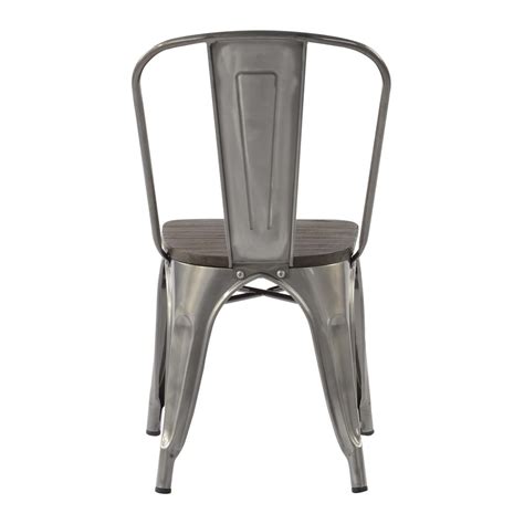 Juego De 2 Sillas Metal Tolix De Comedor 44x51x82 5cm Plateado The