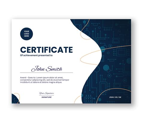 Tech Themed Certificate Of Completionappreciationaward Canva Etsy