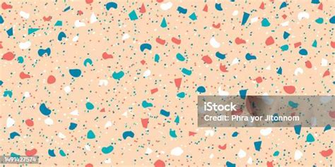 베이지 옐로우 오렌지 및 그린 색상 이음매 없는 질감 테라조 바닥 0명에 대한 스톡 벡터 아트 및 기타 이미지 0명 갈색 건축 Istock