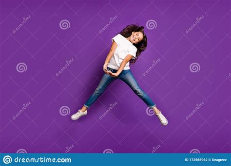 Full Length Body Size View Of Her She Nice Attractive Funky Cheerful