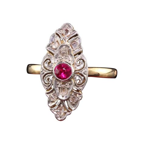 Antique Victorian 18k Yellow Gold Diamond Sapphire Ruby Demantoid Harem Ring At 1stdibs