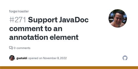 support javadoc comment to an annotation element · issue 271 · forge roaster · github