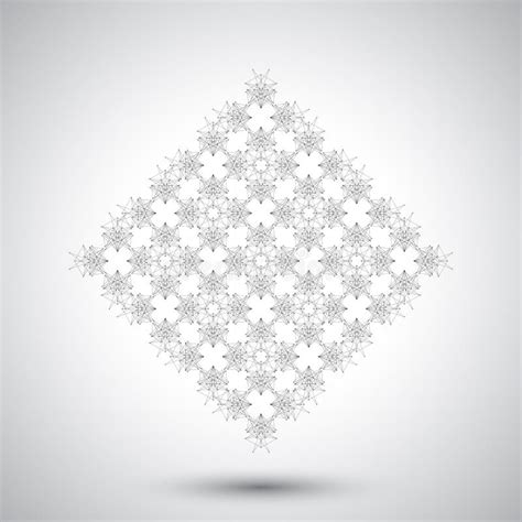 Geometric Abstract Form With Connected Lines And Dots Vector Illustration Stock Vector