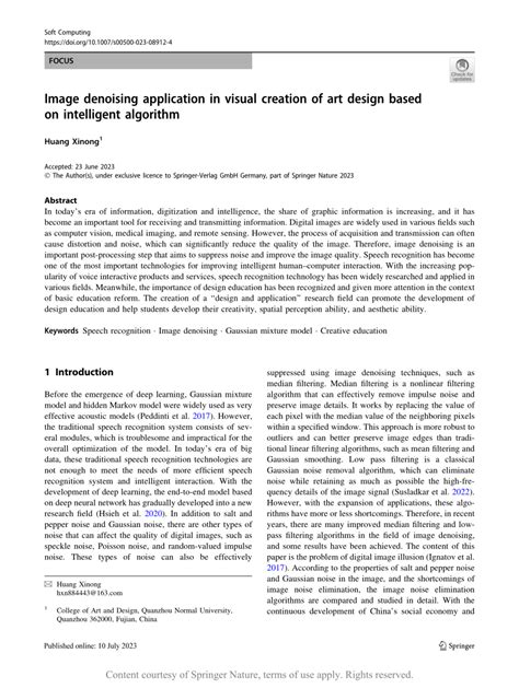 Image Denoising Application In Visual Creation Of Art Design Based On