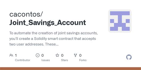 Github Cacontosjointsavingsaccount To Automate The Creation Of Joint Savings Accounts You