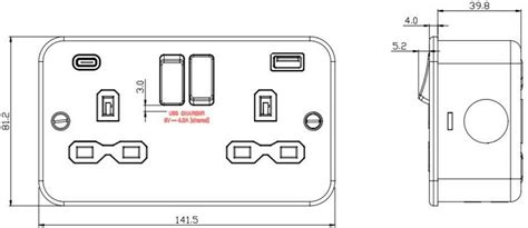 Metal Clad 13A 2G SP Switched Socket With Dual USB C A 5V DC 4 0A Shared ML Accessories