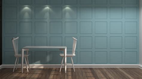 화이트의 자 및 테이블 왼쪽 파란색 벽 빈티지 빈 방 3d 렌더링 럭셔리 거실 세기 룸 인테리어 다 이닝 룸 중순 현대 앞 0명에 대한 스톡 사진 및 기타 이미지 Istock