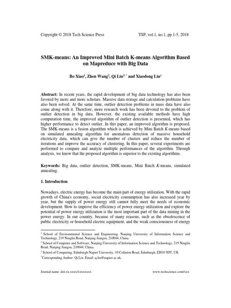 Smk Means An Improved Mini Batch K Means Algorithm Pdf Apache