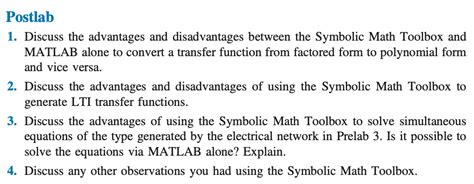 Solved Objectives To Learn To Use Matlab And The Symbolic