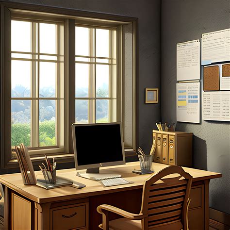 Fantasy Office With Windows Arthub Ai