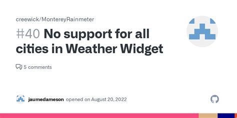 No Support For All Cities In Weather Widget · Issue 40 · Creewick Montereyrainmeter · Github
