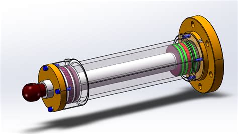 M774 单作用法兰式液压缸设计 含Proe三维图 机械机电 龙图网