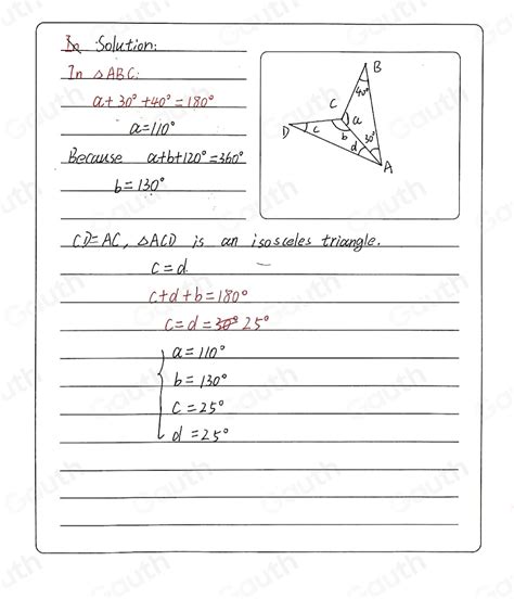 Solved Find The Angles A B C And D In The Diagram Math