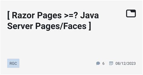 Razor Pages Java Server Pagesfaces · Rgc · Tabnews
