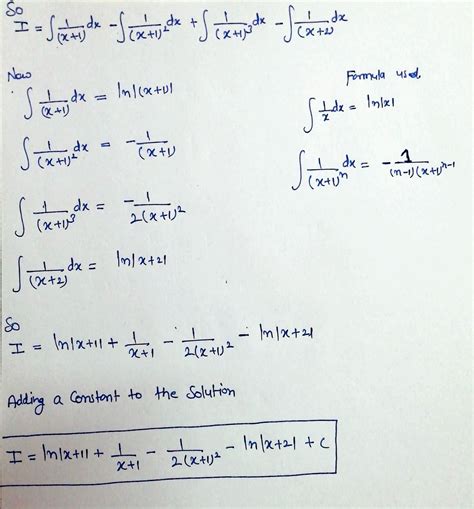 Solved How Do I Solve This Problem Using Integration Of Rational Functions By Partial
