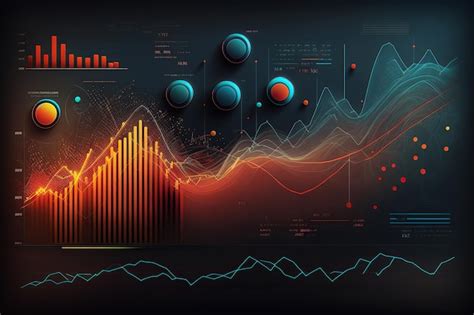 Экран с графиками индексов фондового рынка и генеративными диаграммами