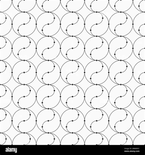 Abstract Seamless Pattern Of Connecting Circles And Rounded Lines Modern Stylish Texture