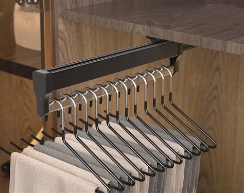Hokku Designs Built In Top Mounted Pull Out Extension Pants Rack In