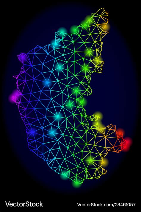 Polygonal Carcass Spectrum Mesh Map Royalty Free Vector