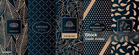 디자인 요소 라벨 아이콘 프레임 로고 포장 럭셔리 제품의 벡터 디자인의 빈티지 컬렉션for 향수 비누 와인 로션 절연 바로크 양식에 대한 스톡 벡터 아트 및 기타 이미지