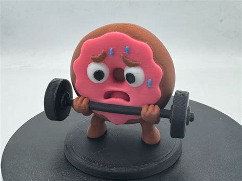 Cute Chibi Donut Working Out By Wisphollow Makerworld Download Free 3d