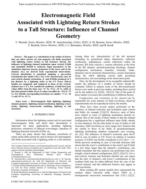 Pdf Electromagnetic Field Associated With Lightning Return Strokes To A Tall Structure