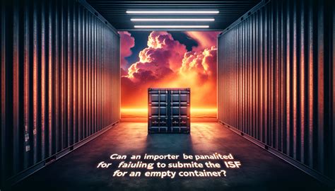 Can An Importer Be Penalized For Failing To Submit The Isf For An Empty Container Us Customs