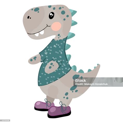 아이들을위한 작은 귀여운 공룡 흰색 배경의 벡터 그림입니다 아이에 대한 스톡 벡터 아트 및 기타 이미지 아이 공룡 귀여운 Istock