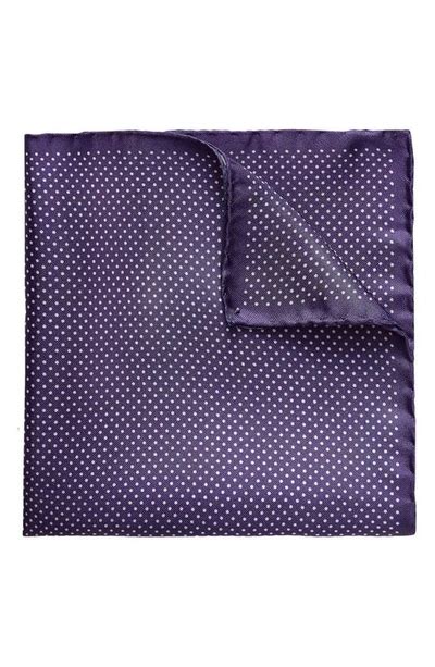 Eton Mens Polka Dot Pocket Square In Purple Modesens