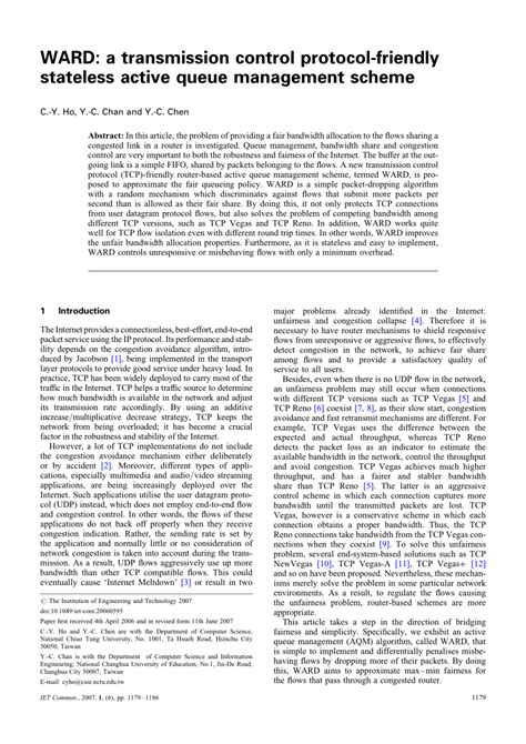 Pdf Ward A Transmission Control Protocol Friendly Stateless Active