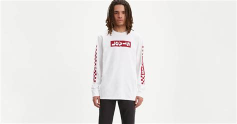 Long Sleeve Lazy Tab Graphic Tee Shirt White Levis® Us