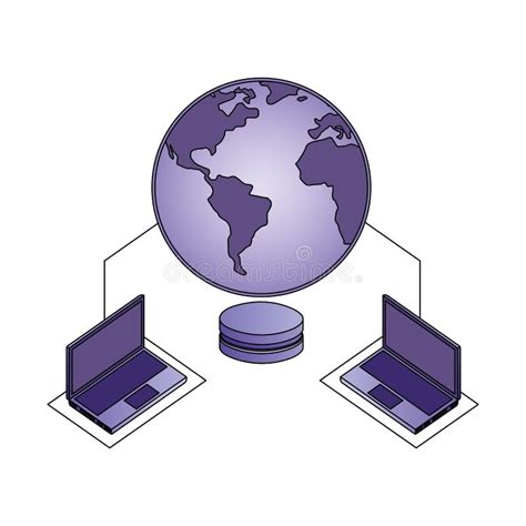 Database Center Security Connection Laptops Data Network Stock