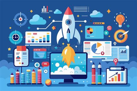A Vibrant Workspace Filled With Charts Graphs And Icons Showcasing Data Analysis For New