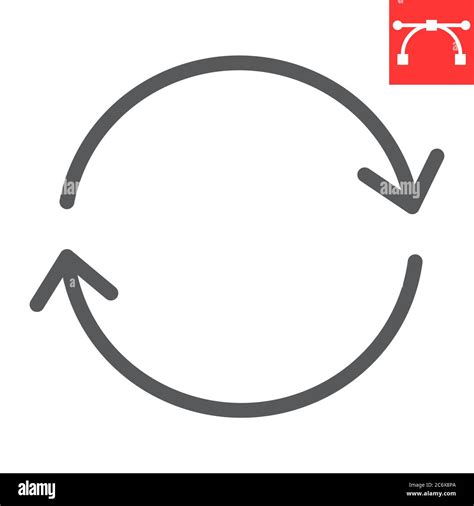reload line icon ui and button refresh sign vector graphics editable