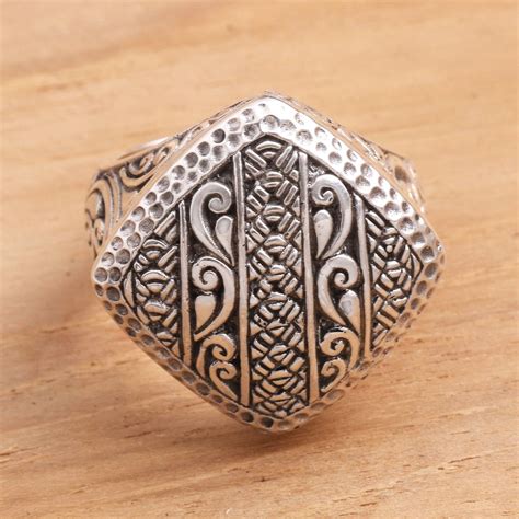 Unisex Sterling Silver Ring From Java Java Tradition Novica