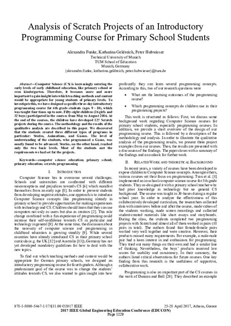 pdf analysis of scratch projects of an introductory programming