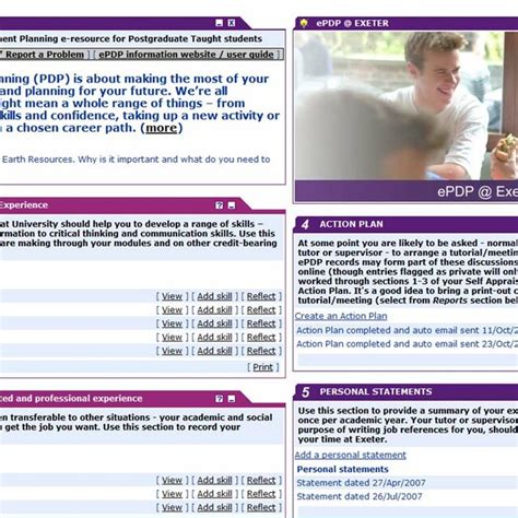 Example Of A Students E Pdp Home Page Download Scientific Diagram