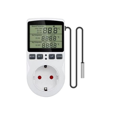 Socket Digital Thermostat 220v Temperature Controller Socket Outlet With Switch Cooling Heating