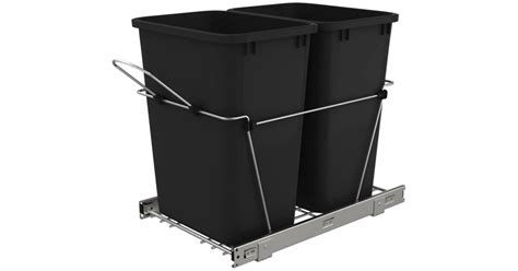 Rev A Shelf RV 18KD 18C S Classic 14 1 4 Steel Frame Pull Out Double 35 Qt 8 75 Gallon Trash