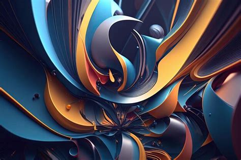 Premium Ai Image Abstract Geometric Shape Background With Curve Lines Design Generative Ai