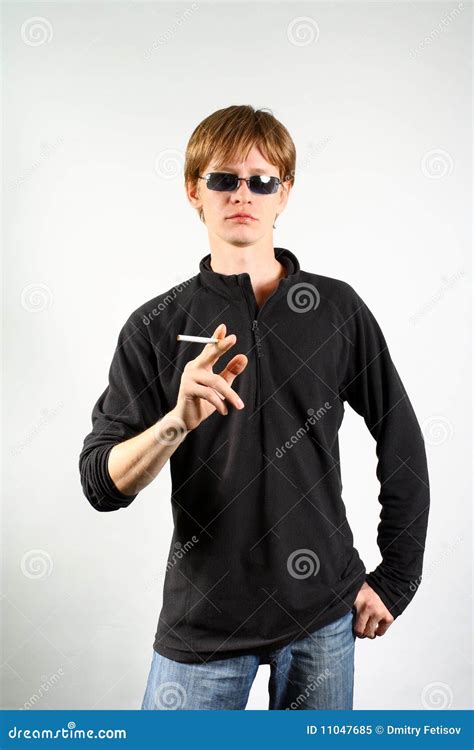 Portrait Of A Guy With A Cigarette Stock Image Image Of Cigarette Fashion 11047685