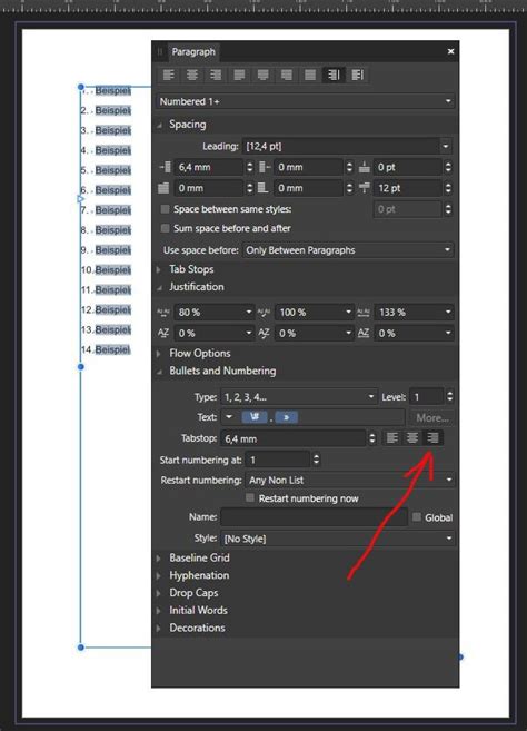 To Align The Numbers Of A List To The Right Does Not Work V Bugs Found On Windows Affinity