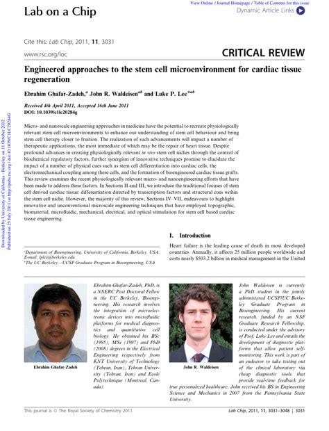 Pdf Engineered Approaches To The Stem Cell Microenvironment For